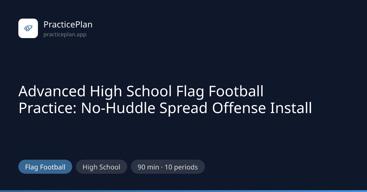 Advanced High School Flag Football Practice: No-Huddle Spread Offense ...